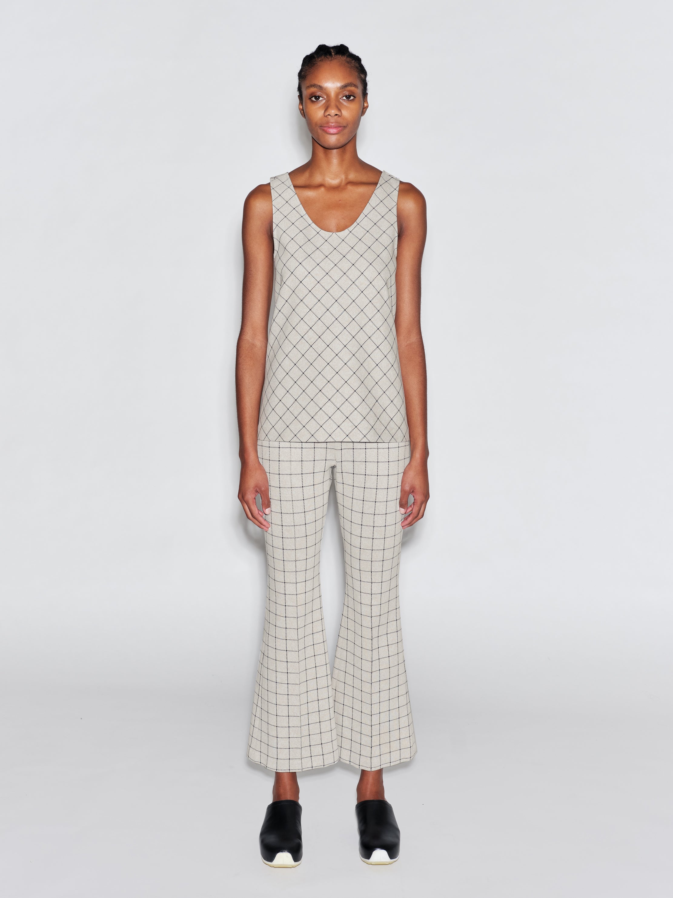 SCOOP NECK TANK - WINDOWPANE – Rosetta Getty