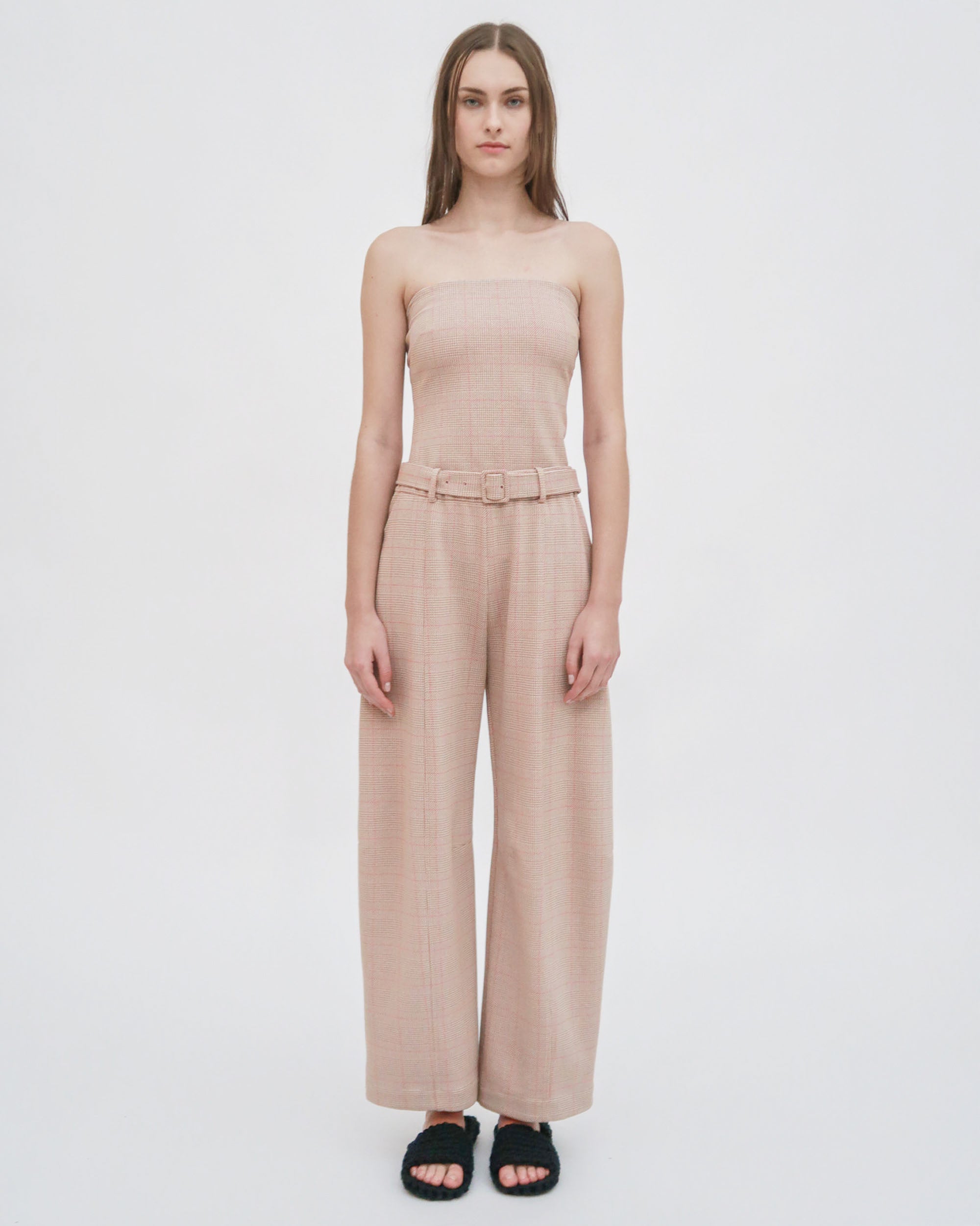 BELTED STRAIGHT TAPER TAB PANT - PLAID – Rosetta Getty